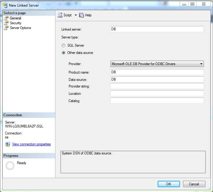 Linked Server com FireBird – DBSQL
