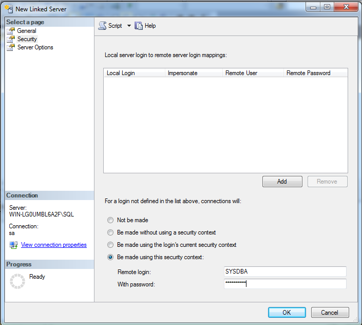 Linked Server com FireBird – DBSQL