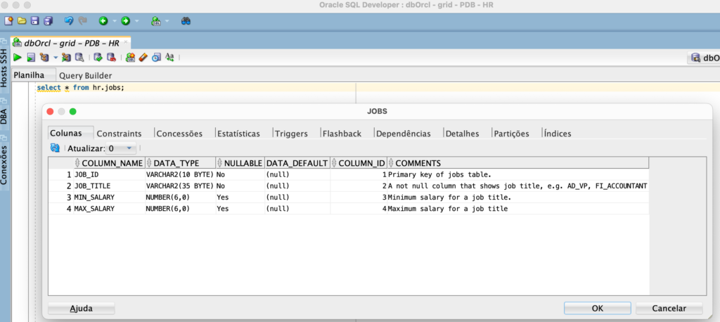 SQL Developer – Visualizar informações da tabela #Dica – DBSQL